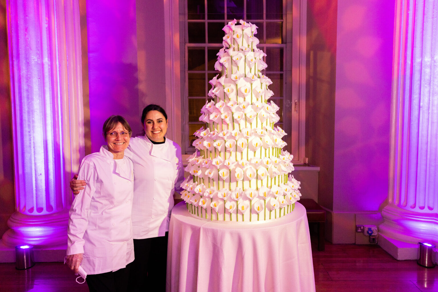 Contemporary Floral Banqueting House Wedding Cake | By Yevnig